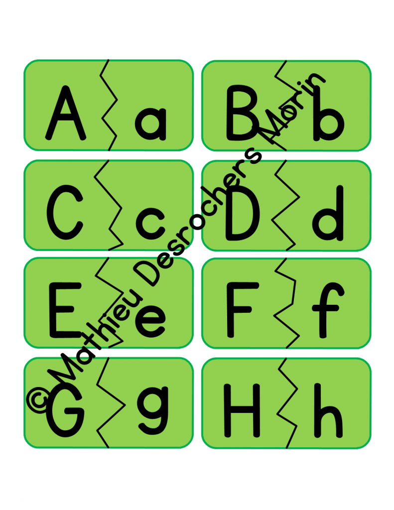 Casse-tête des lettres majuscules et minuscules