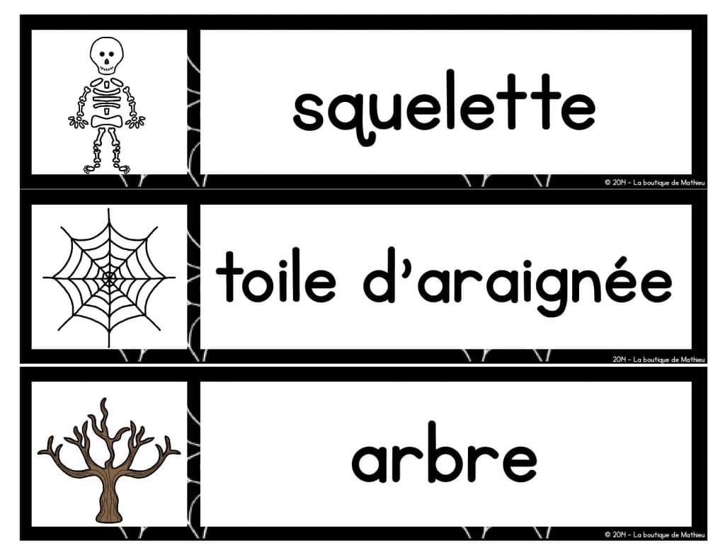 Mots étiquettes Halloween