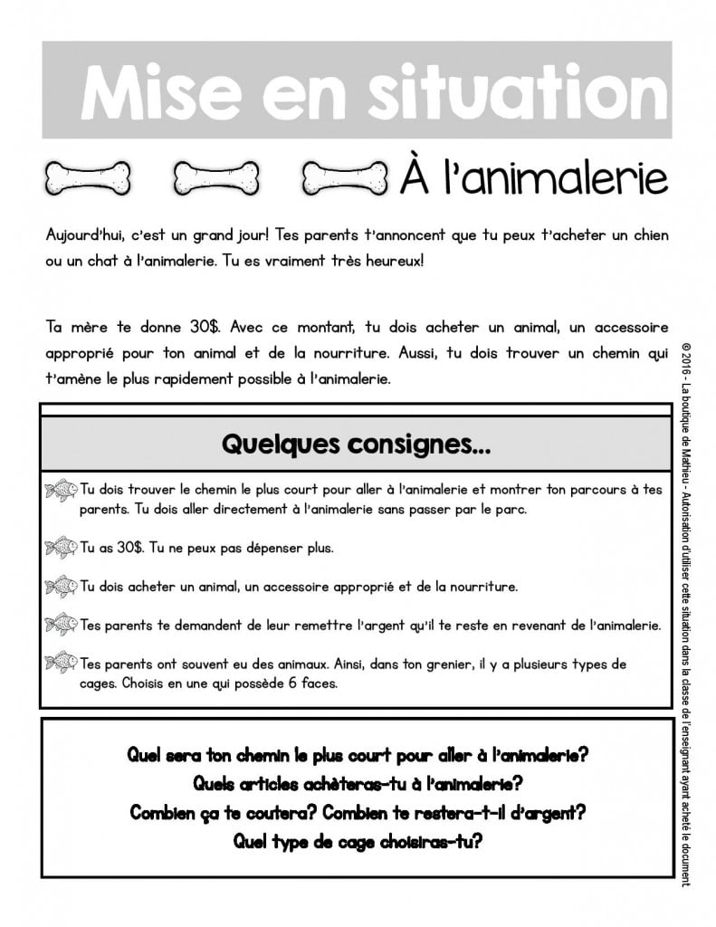 Résoudre une situation-problème : Le zoo (3e année du primaire) – La ...