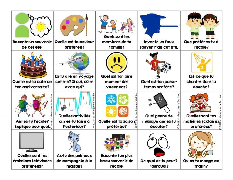 Jeu de mémoire GRATUIT – On apprend à se connaître – La rentrée ...