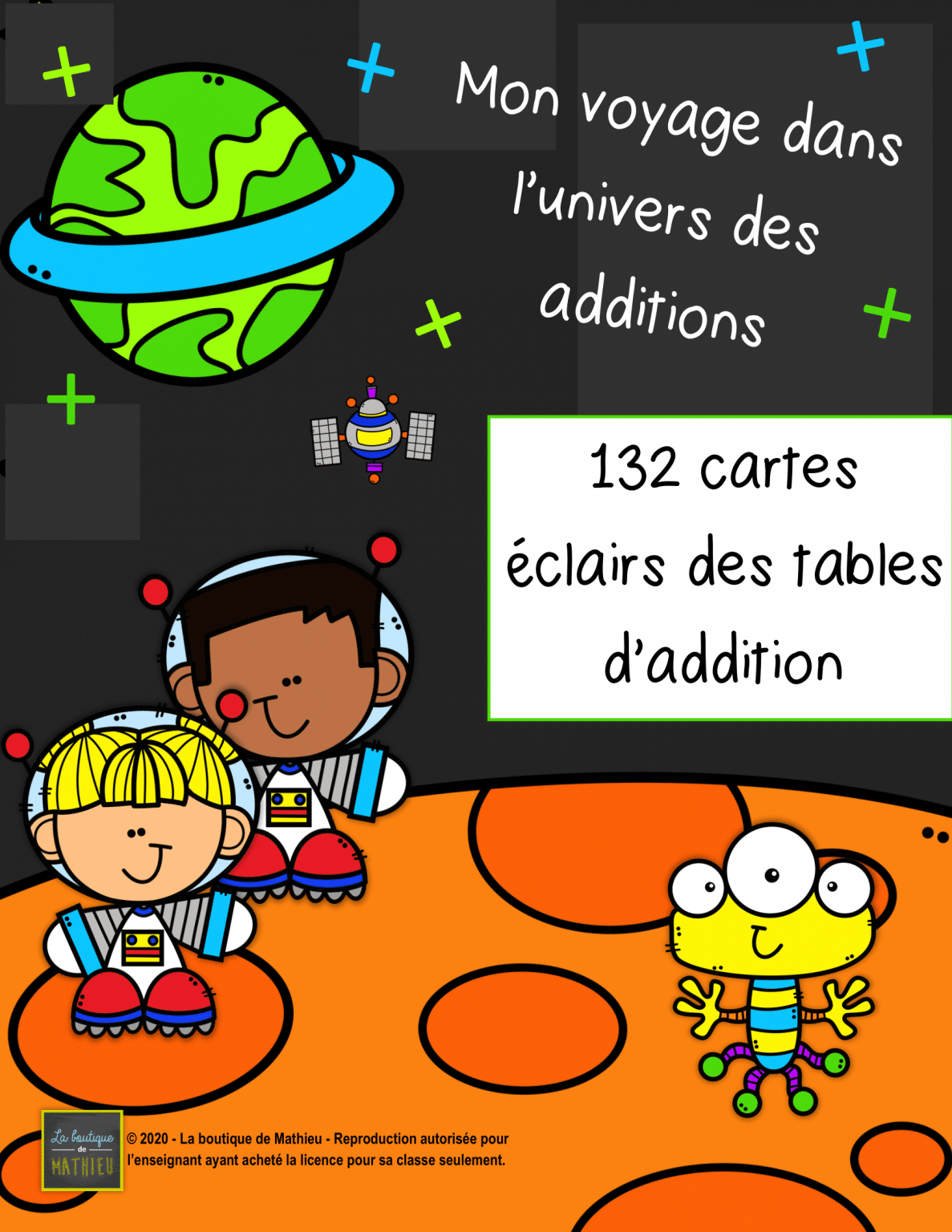 132 cartes éclairs – Tables d’addition