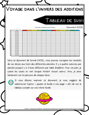 Ensemble complet – Tables d’addition – Voyage dans l’univers des additions