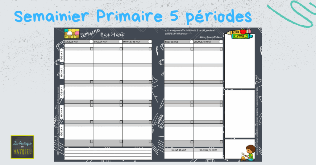 Le super guide de planification 2025-2026 (Préscolaire + Primaire)