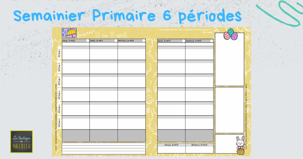Le super guide de planification 2025-2026 (Préscolaire + Primaire)